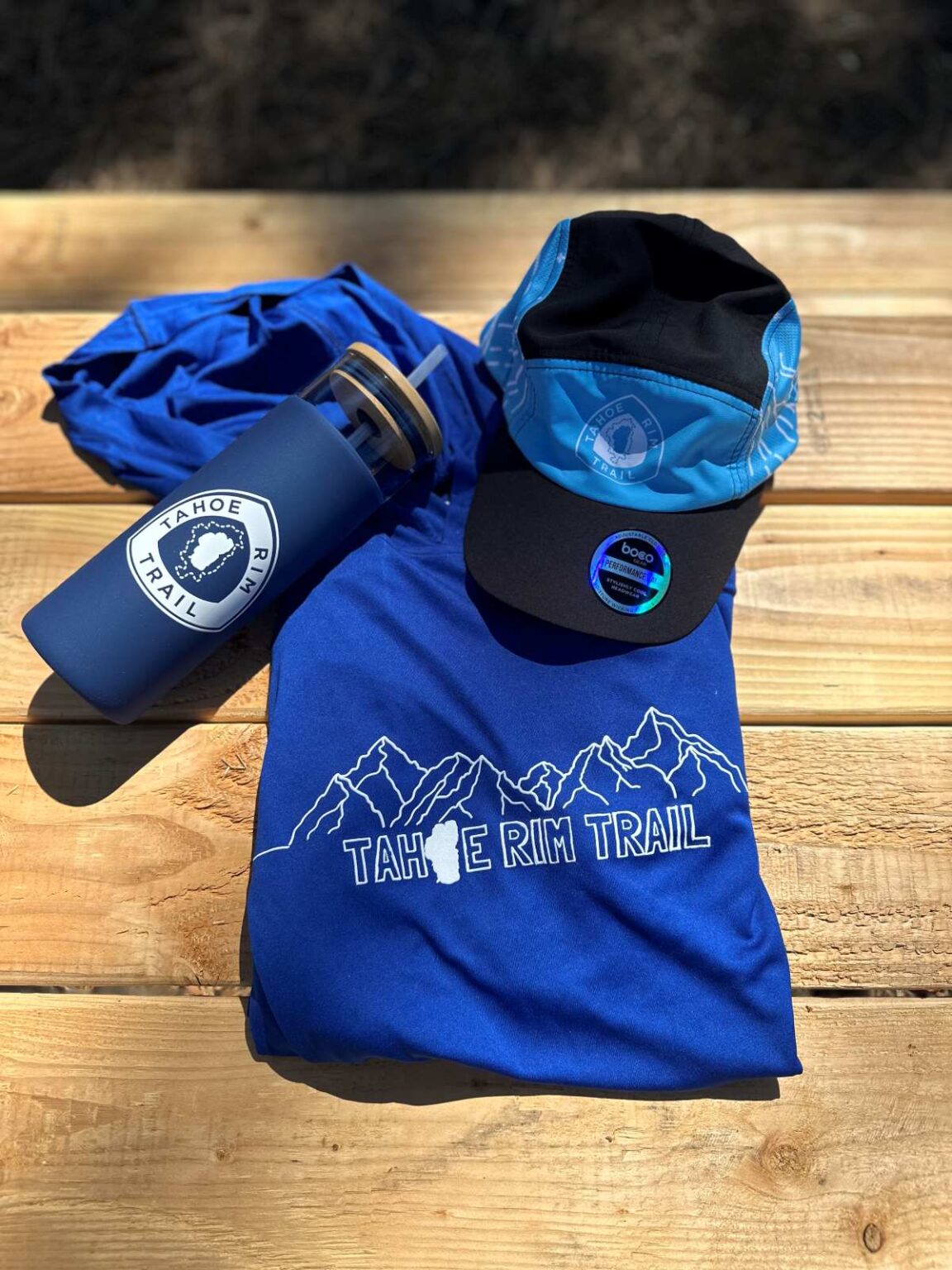Ultimate TRT Bundle: TRT Sun Hoodie, Glass Tumbler and a TRT BOCO Hat - Tahoe Rim Trail
